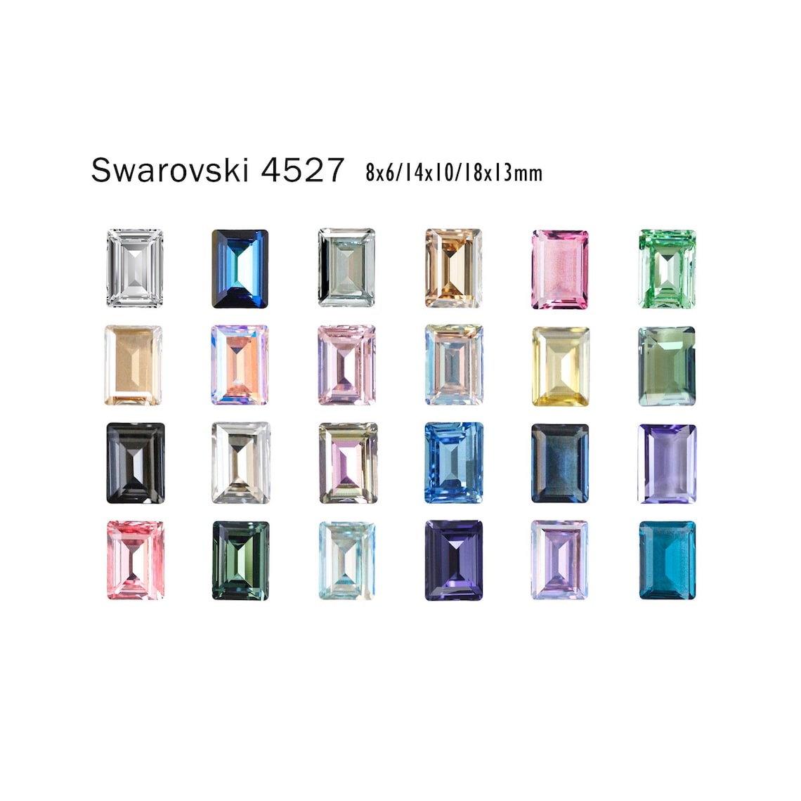Swarovski 4527 8x6/ 14x10/ 18x13mm Step Cut Fancy Stones Crystal - Etsy