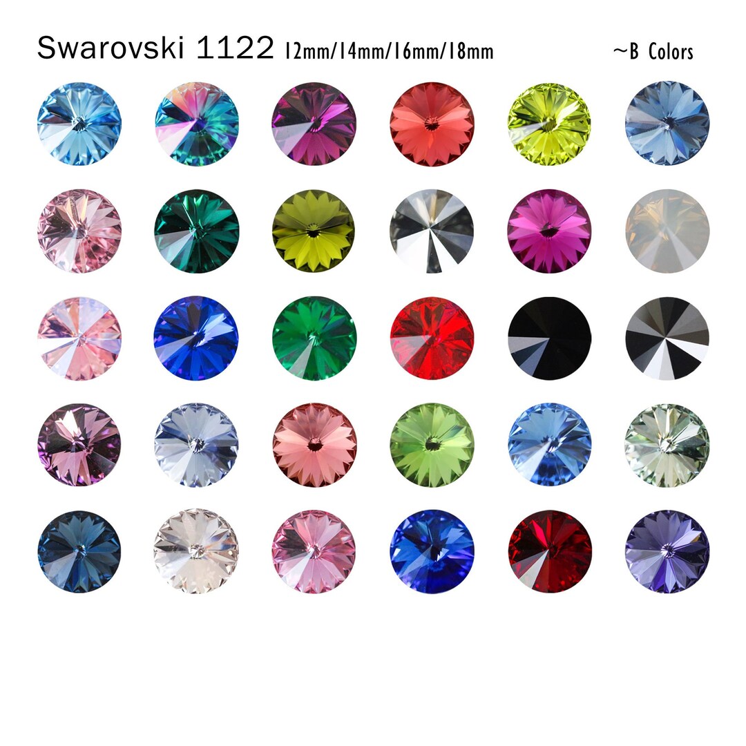 Swarovski 1122 B-colors 12mm/14mm/16mm/18mm Rivoli Round Stone Crystal ...