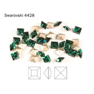 Swarovski 4428 4mm/8mm Xilion Square Fancy Stone Crystal - Etsy