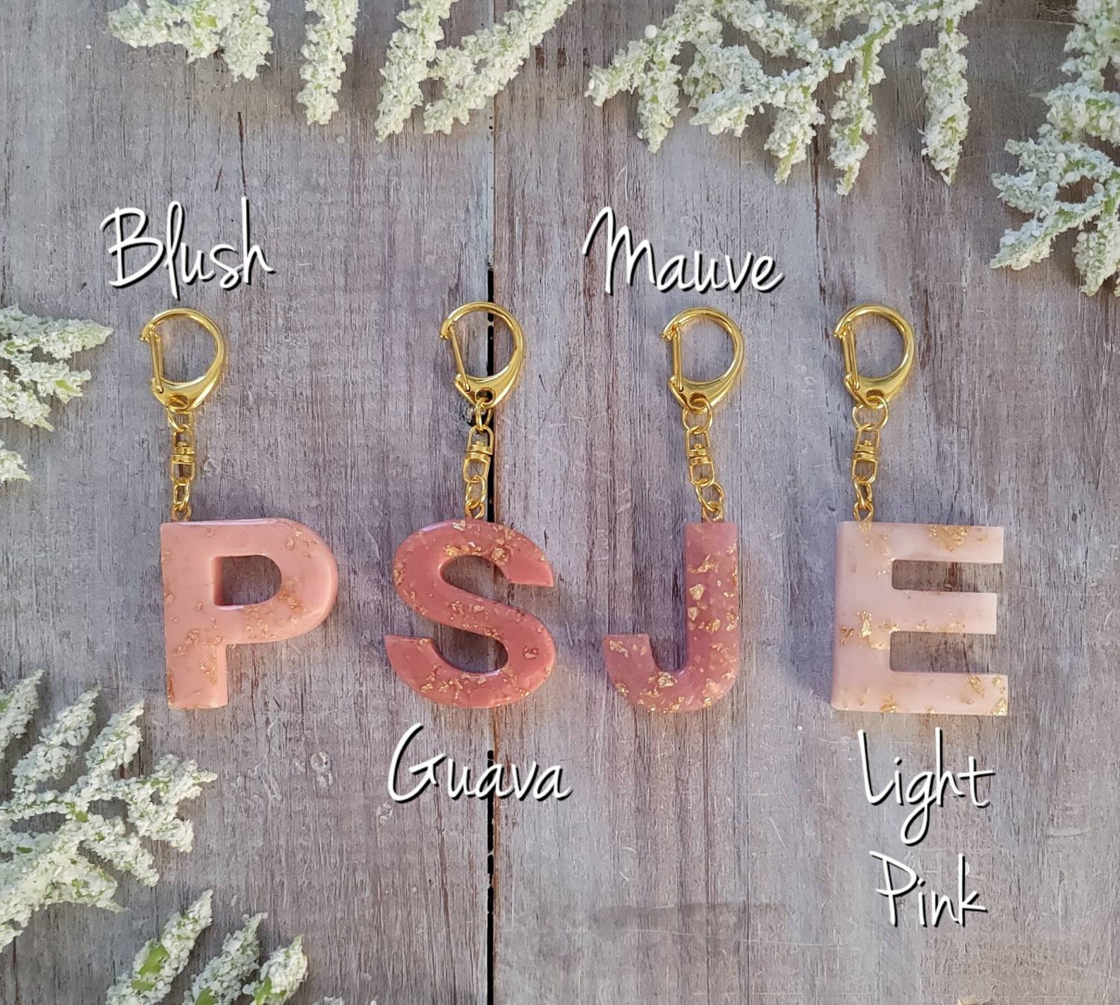 Custom Initial Keychain Pastel & Gold Letter Keychain - Etsy