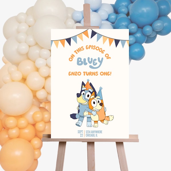 Bluey Turns Twoey Sign - Etsy