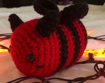 Devil Bee, Devil Bee, Crochet Bee, Crochet Plush, Bee Plush, Bee Toy ...