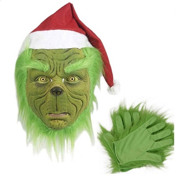 Grinch Mask and Gloves Christmas Grinch Grinch Santa Claus | Etsy