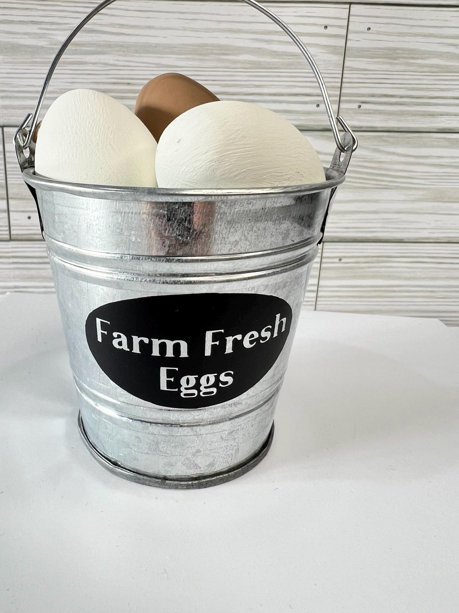 Farm Fresh Eggs Mini Bucket: Rustic Tiered Tray Decor - Etsy