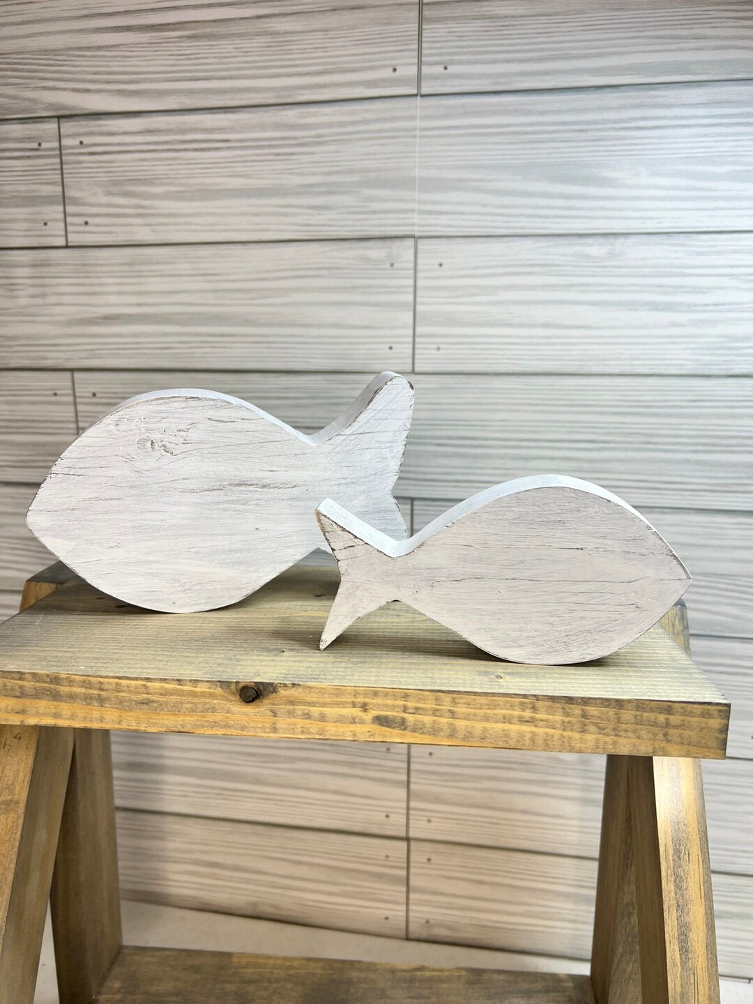 Wooden Fish Set, Rustic Shiplap Style Wood Fish Cutouts, Coastal or ...