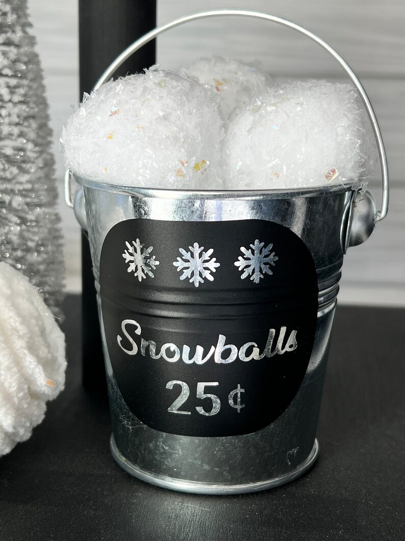 Mini Metal Snowball Bucket: Winter Tiered Tray Decor - Etsy