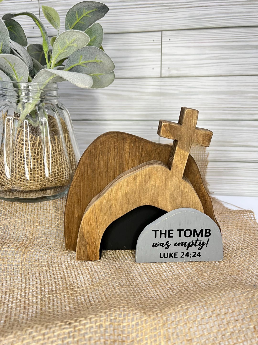 Empty Tomb Scene: Wooden Easter Tiered Tray and Shelf Decor - Etsy