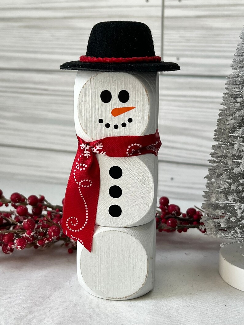 Wooden Snowman, Freestanding Snowman, Winter Tiered Tray and Home Decor ...