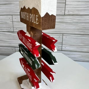 North Pole Crossing Post Sign / Santa's Workshop Sign Post / Christmas ...