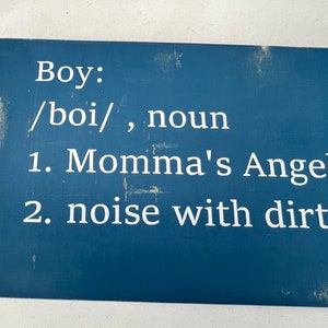 Boy Definition Tiered Tray Sign, Boy Noise With Dirt on It, Funny Boy ...