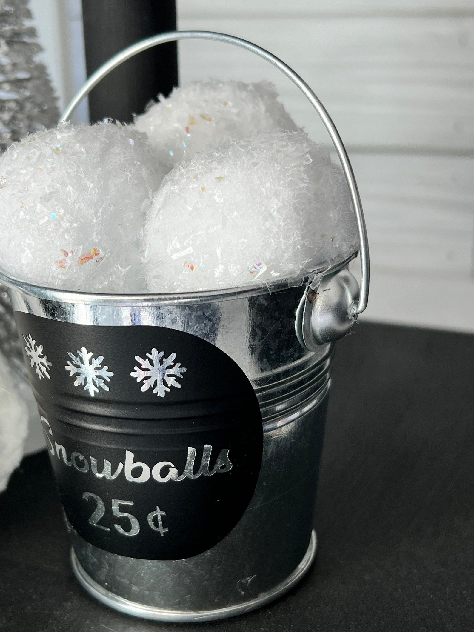 Mini Metal Snowball Bucket: Winter Tiered Tray Decor - Etsy