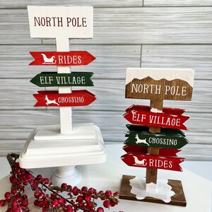 North Pole Crossing Sign: Christmas Tiered Tray Decor - Etsy