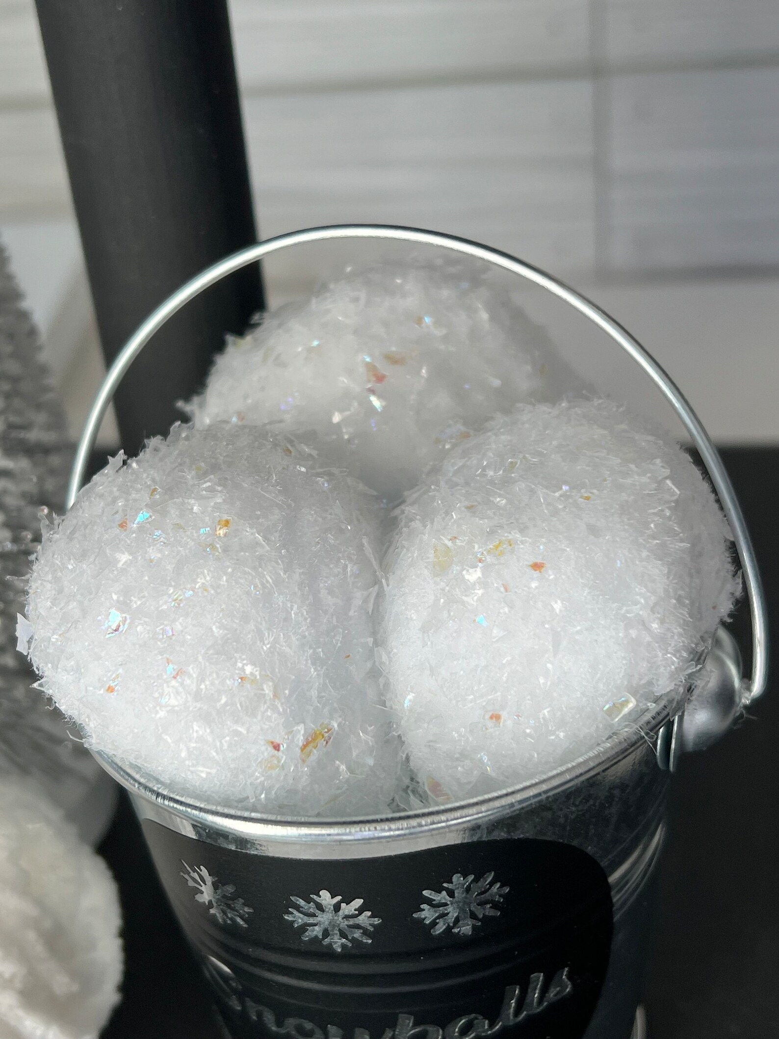Mini Metal Snowball Bucket: Winter Tiered Tray Decor - Etsy