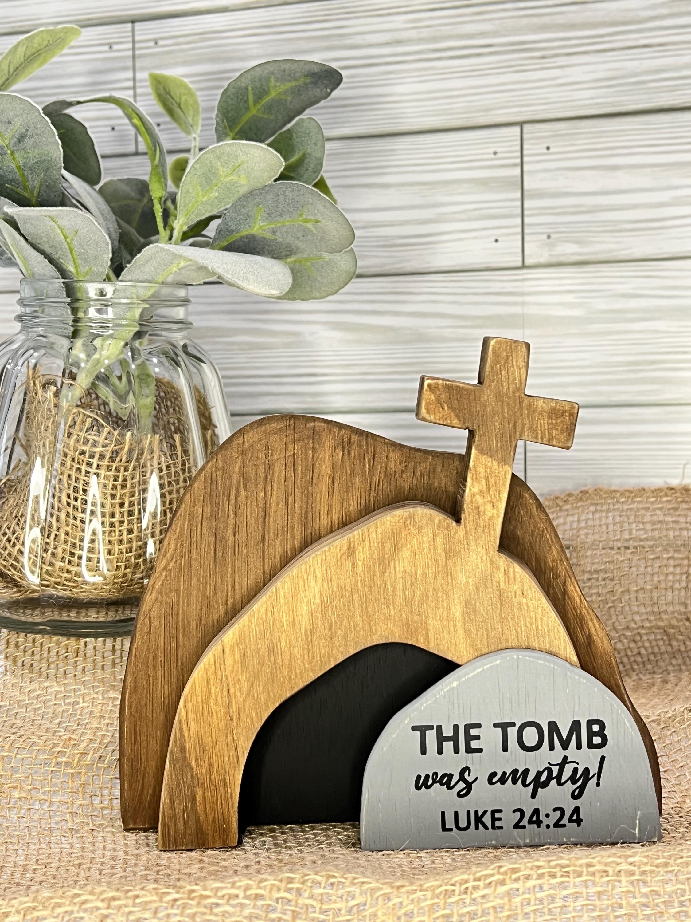 Empty Tomb Scene: Wooden Easter Tiered Tray and Shelf Decor - Etsy