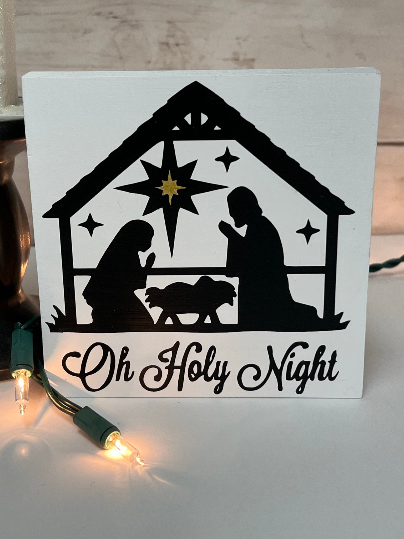 Oh Holy Night Sign Nativity Mini Sign Religious Christmas - Etsy