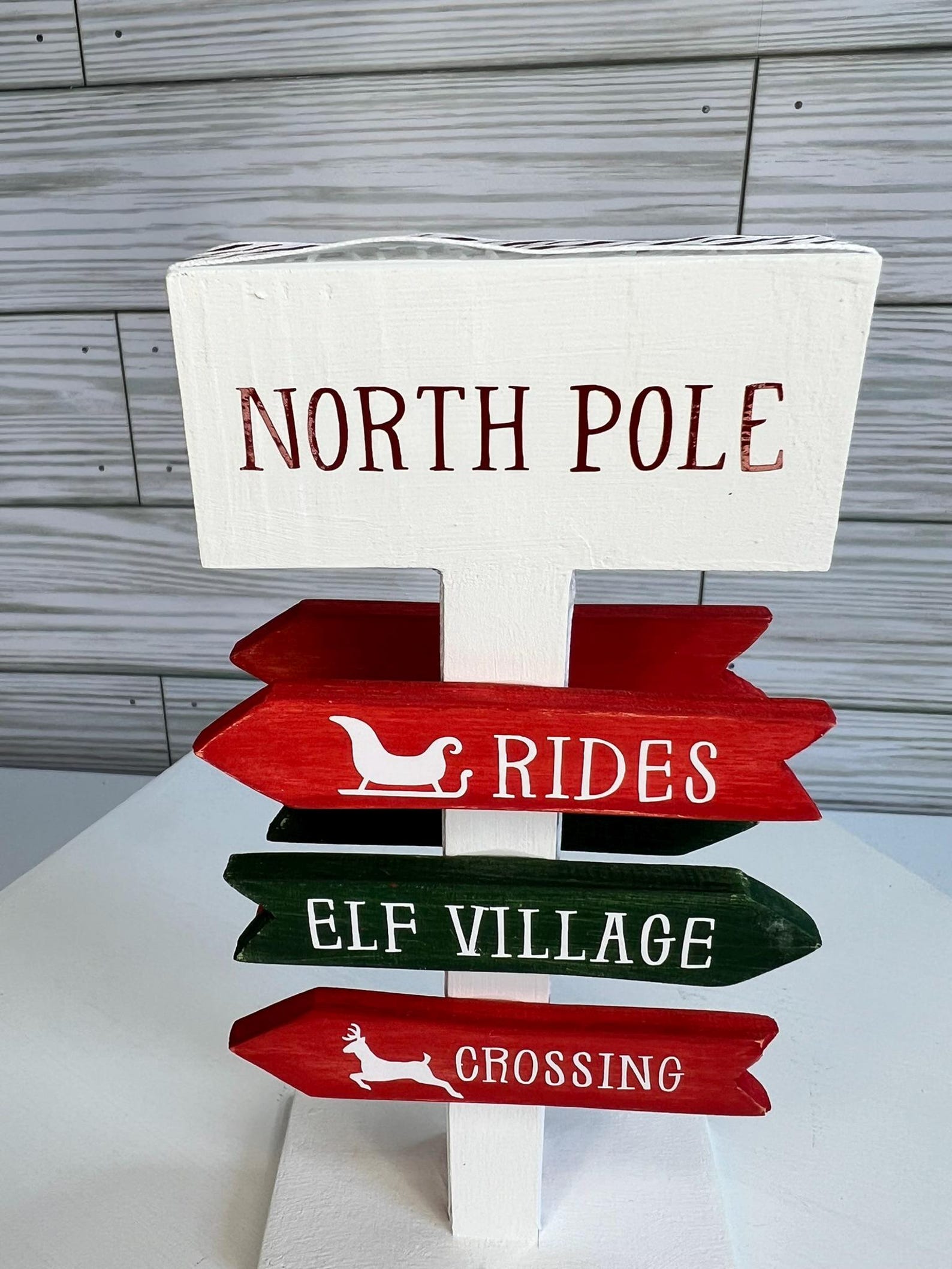 North Pole Crossing Sign: Christmas Tiered Tray Decor - Etsy