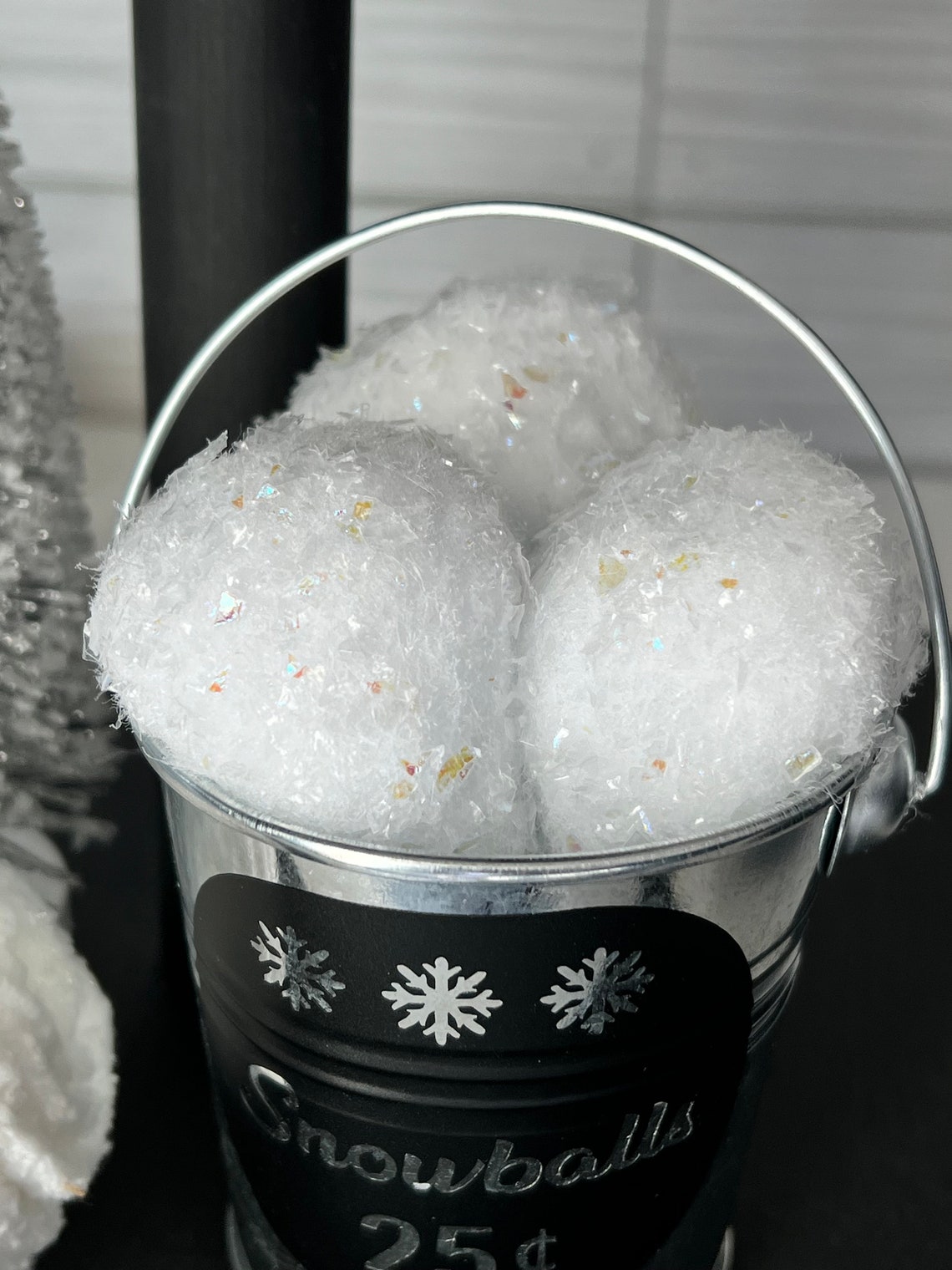Mini Metal Snowball Bucket: Winter Tiered Tray Decor - Etsy