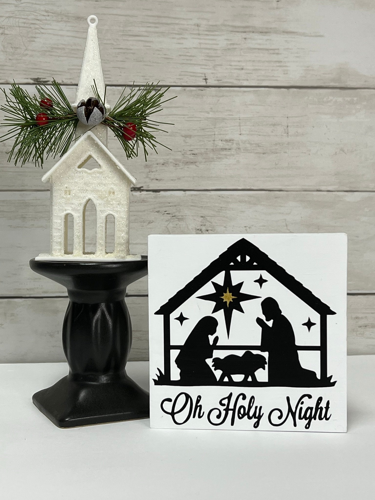 Oh Holy Night Sign Nativity Mini Sign Religious Christmas - Etsy