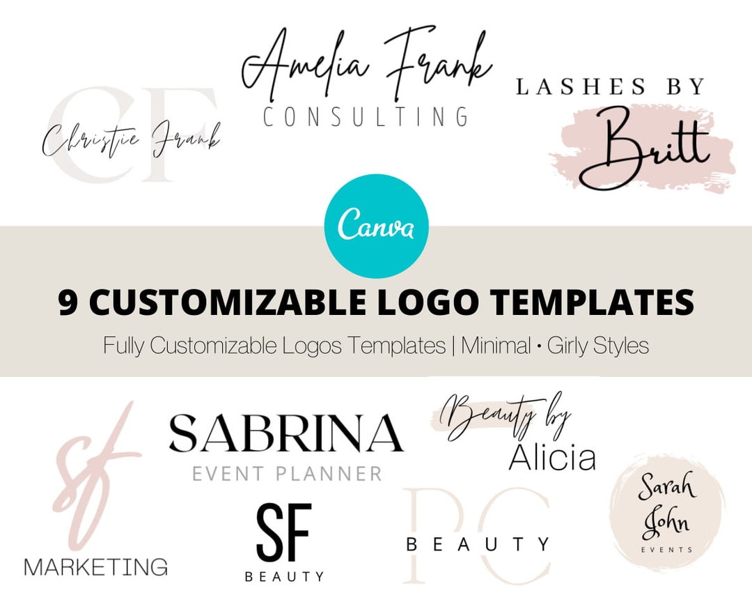 Premade Logo Designs Pack | Fully Customizable | Minimal & Girly Style ...