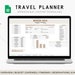 Travel Planner Spreadsheet Google Sheets Template Travel Organizer Trip ...