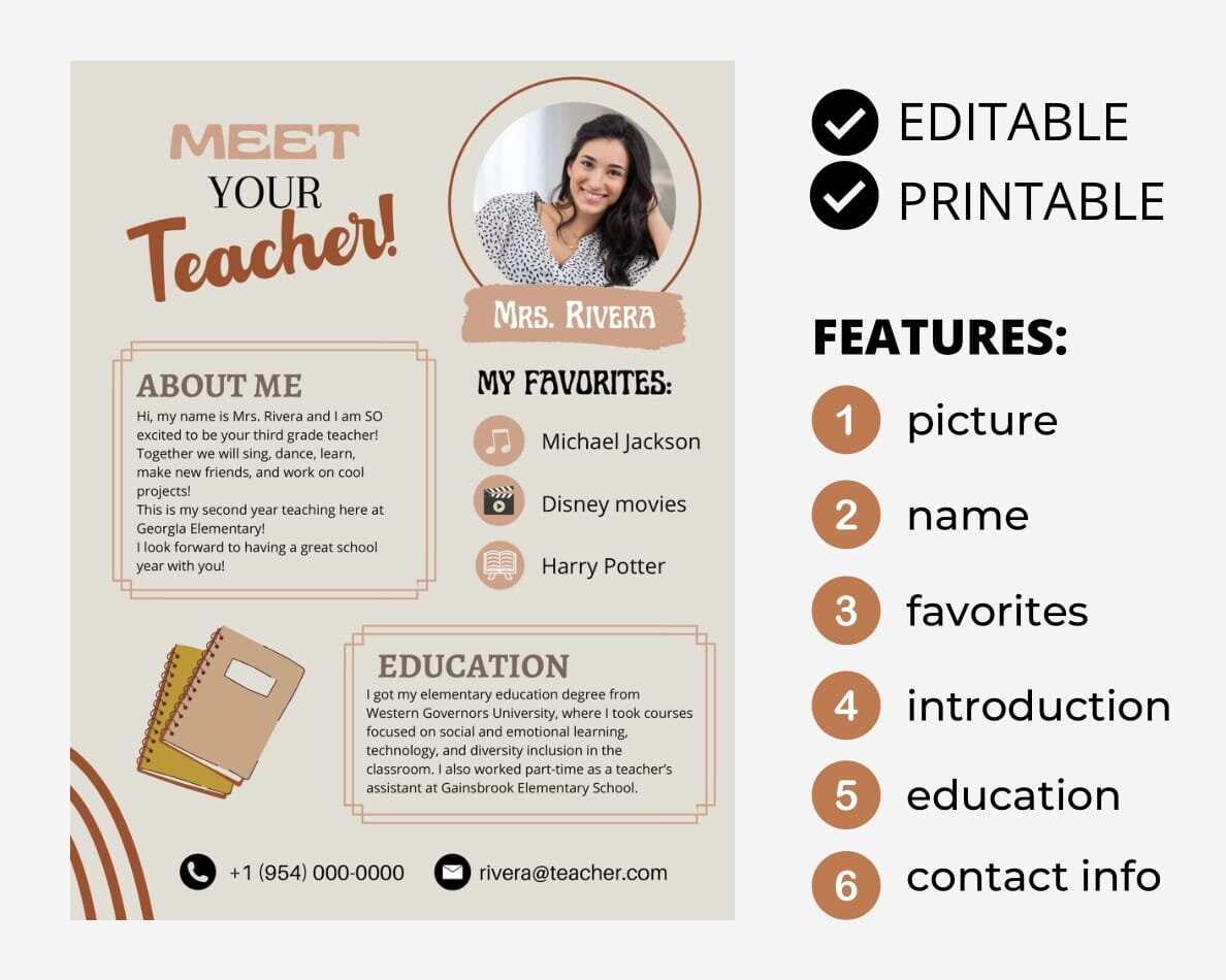 Meet the Teacher Flyer | Fully Editable on Canva | Printable | Back to ...