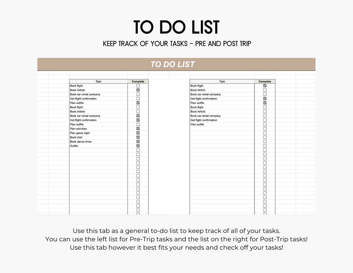 Travel Planner Spreadsheet | Google Sheets Template | Travel Organizer ...