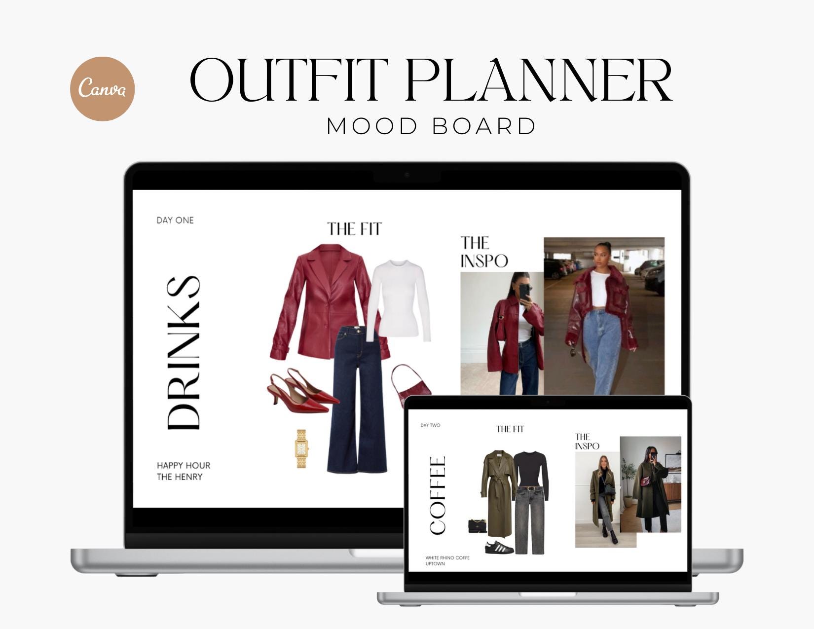 OUTFIT PLANNER 2.0 | Digital Mood Board Template | Inspiration Board ...