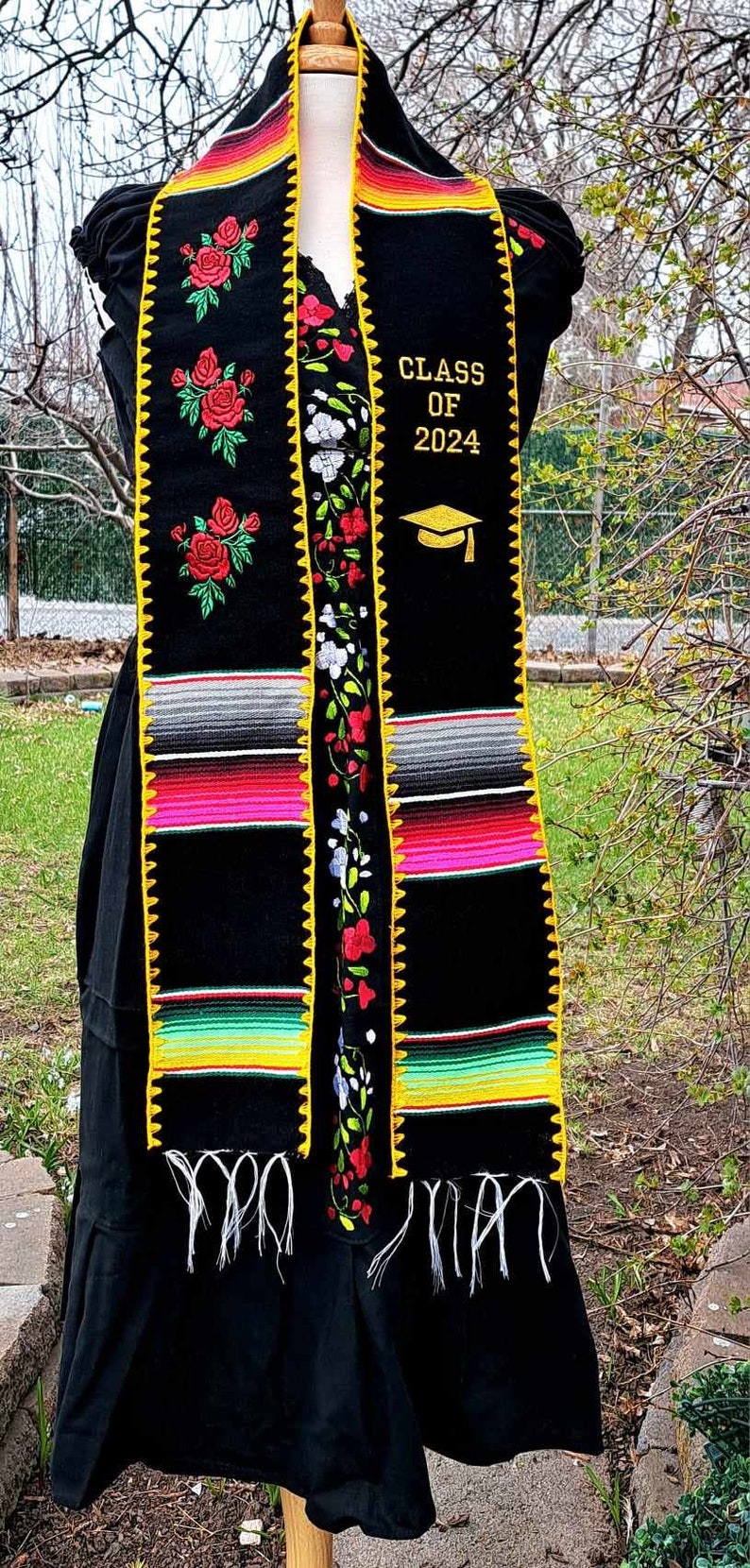 Embroidered Floral Design Graduation Estole year 2024 - Etsy