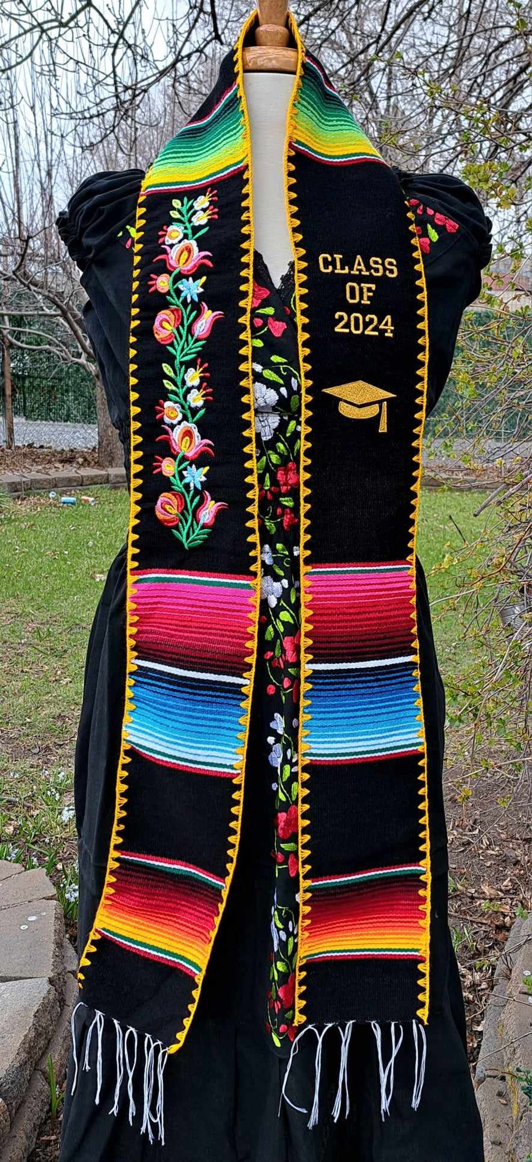 Embroidered Floral Design Graduation Estole year 2024 - Etsy