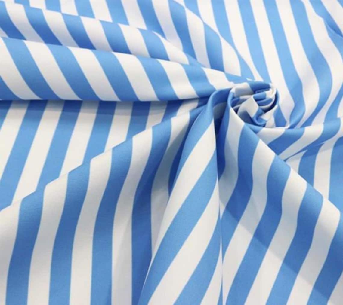 2x2 cm Tela de tapicería a rayas Tela a rayas blancas azules | Etsy