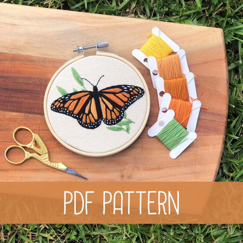 Butterfly Embroidery Pattern - Etsy UK