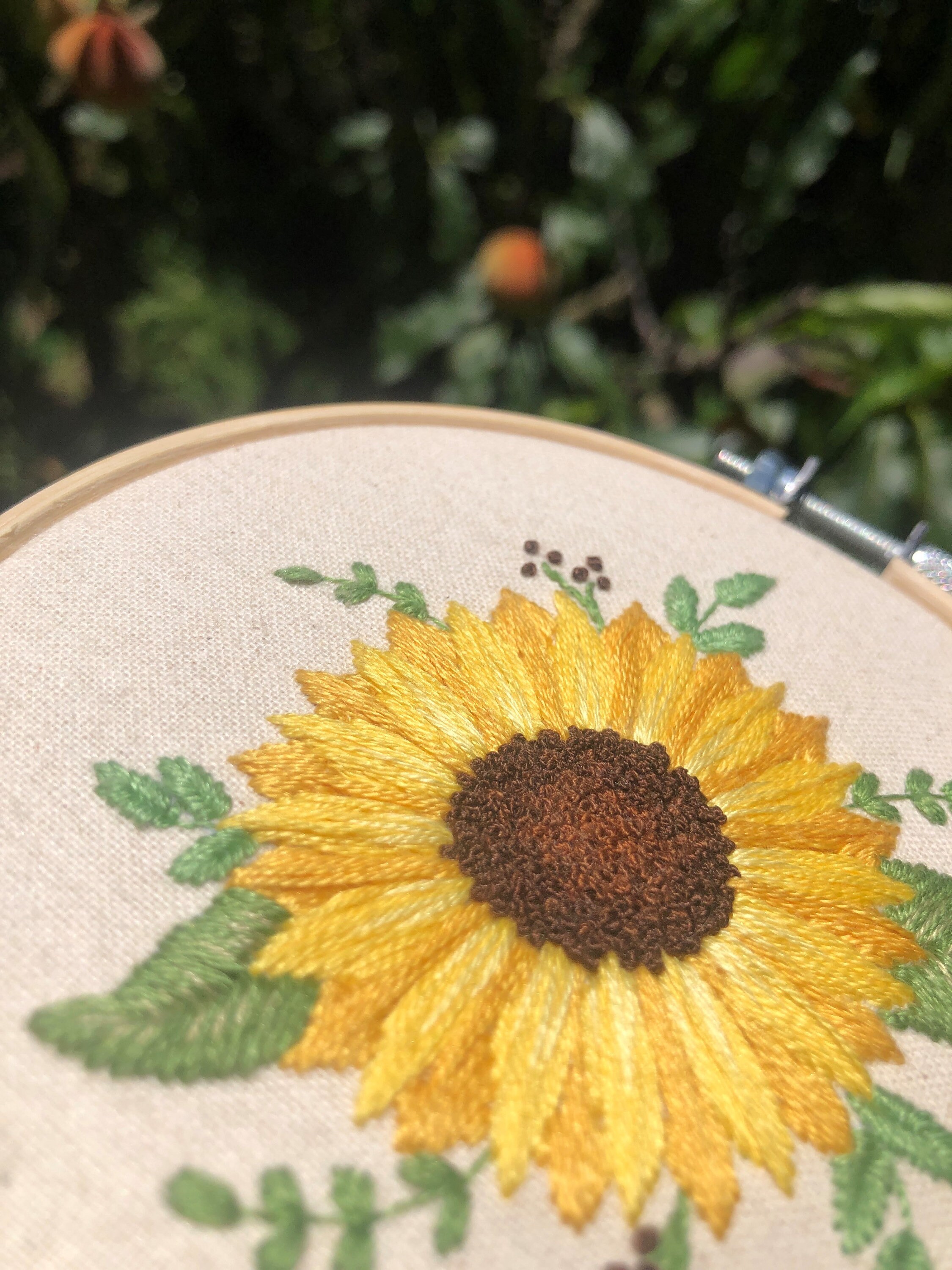 Sunflower Embroidery Pattern Intermediate Embroidery Pattern | Etsy