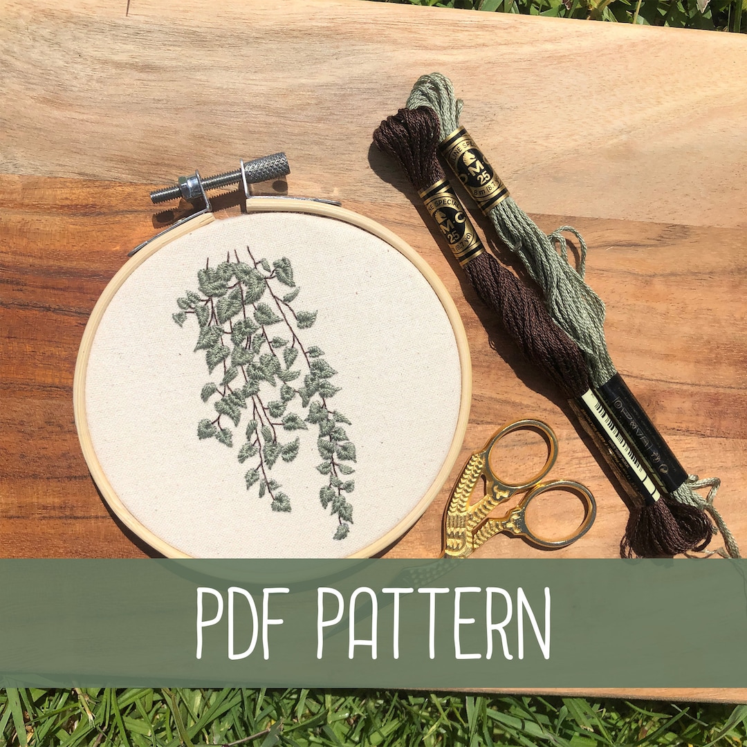 String of Hearts Embroidery Pattern | Downloadable PDF File | Beginner ...