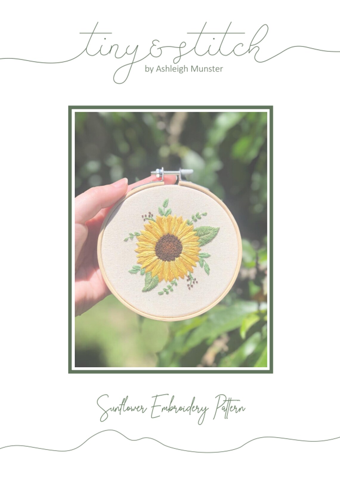 Sunflower Embroidery Pattern Downloadable PDF File (Download Now) - Etsy