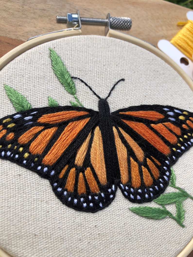Monarch Butterfly Embroidery Pattern Downloadable PDF File | Etsy
