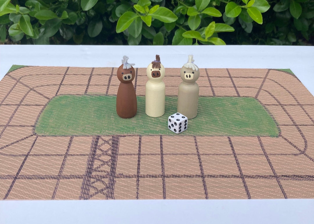 Kentucky Derby Horse Race Game Mat, Family Game Horse Race With Dice ...