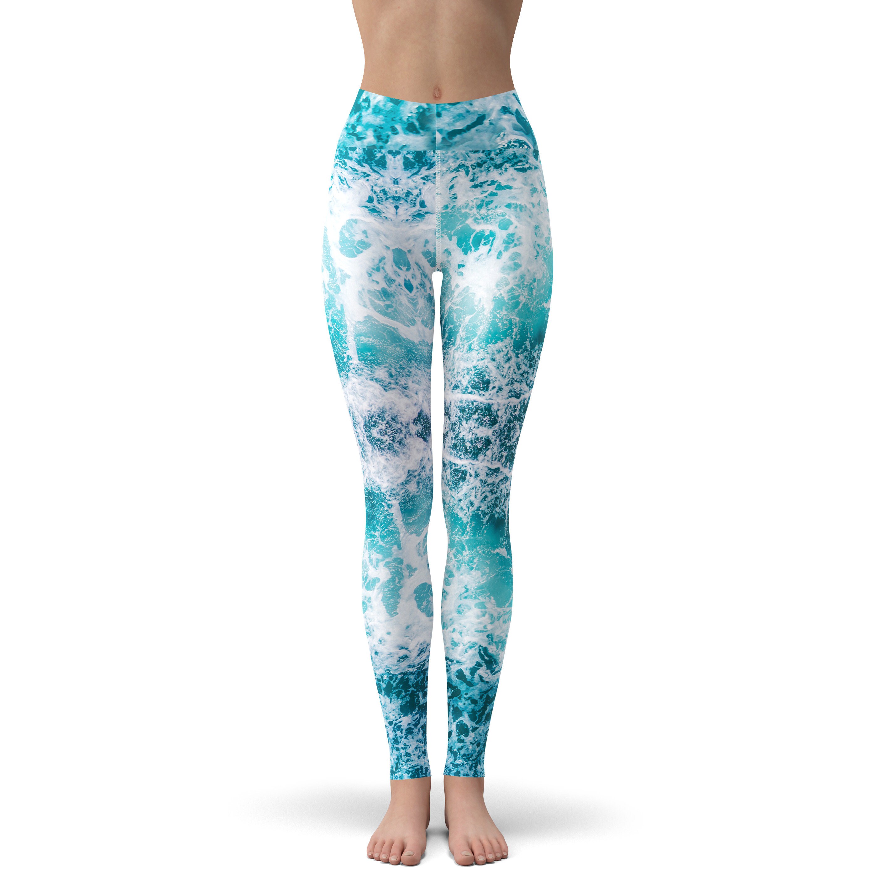 Seawater Waves Yoga Pants Ocean Water Yoga Leggings - Etsy