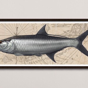 Tarpon Print/ Wall Art custom Map - Etsy