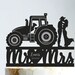 Farm Wedding Cake Topper,country Wedding Mr Mrs Cake Topper,cowboy ...