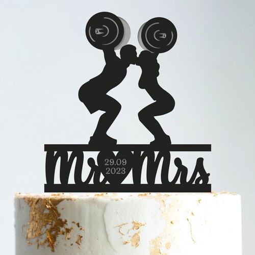 Weightlifting Cake Toppermr and Mrs Wedding Crossfit Cake - Etsy