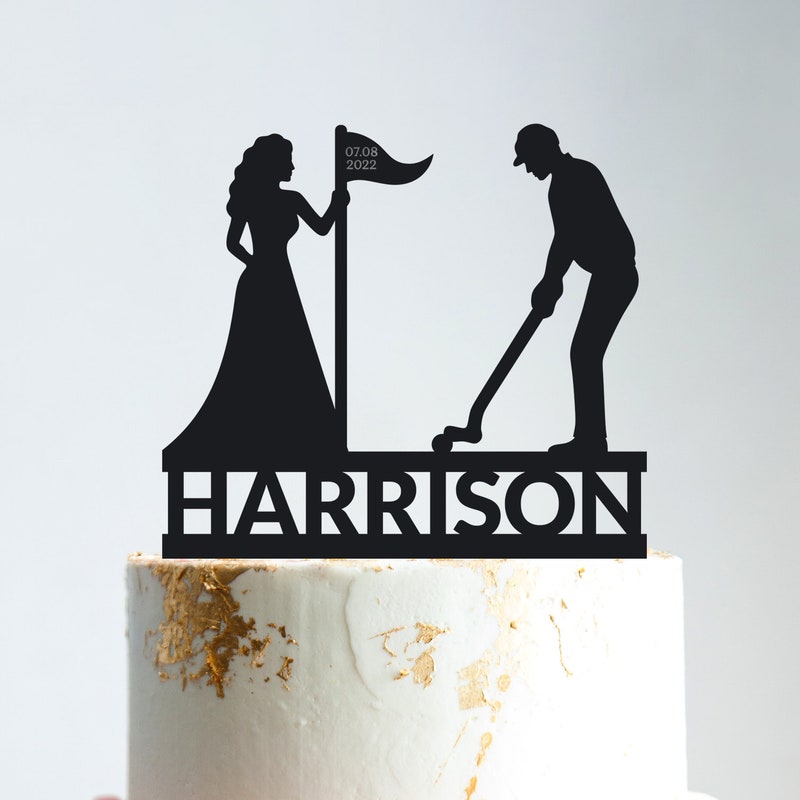 Golf Wedding Cake Topper - Etsy