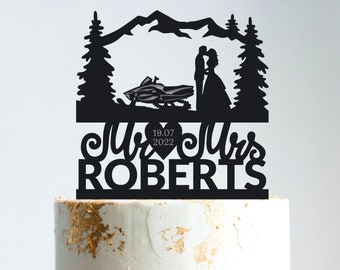 Snowmobile Wedding Cake Topper | Etsy