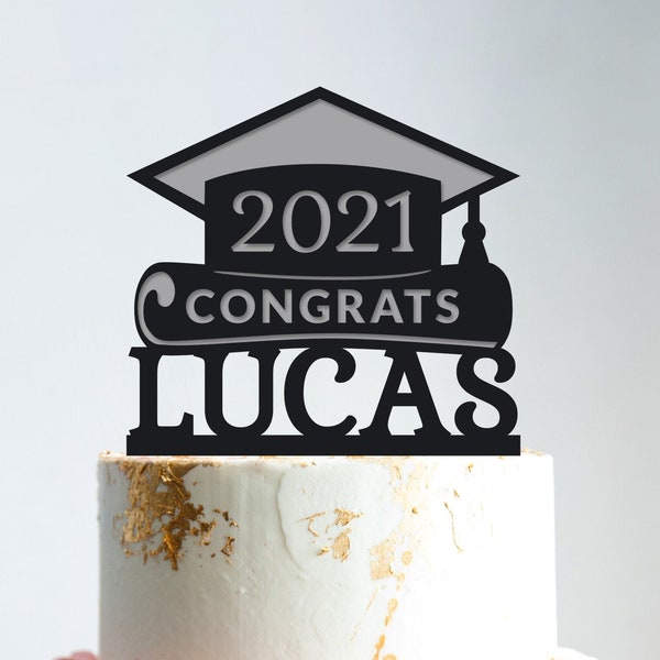 Wood Graduation Cake Topper - Etsy