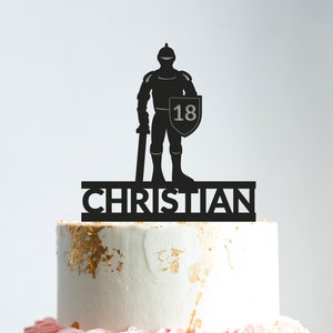 Custom Knight Cake Topper Birthday,knight Birthday Cake Topper,medieval ...