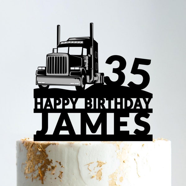 Semi Truck Cake Topper - Etsy