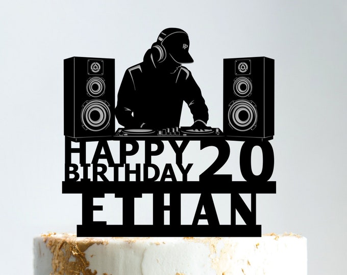 DJ Cake Topper, DJ Birthday Cake Topper, Musician Birthday Cake Topper ...