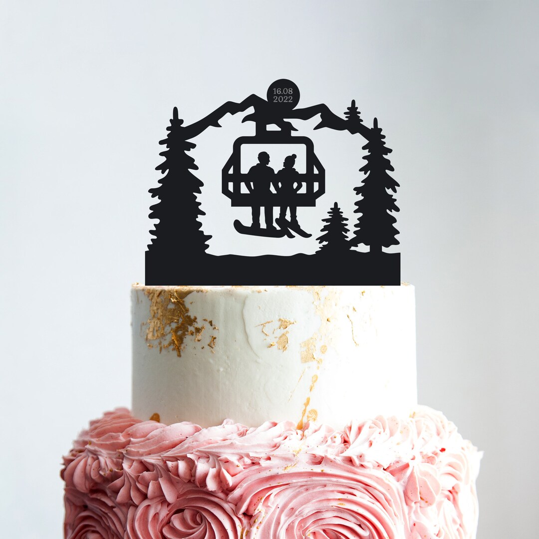 Mountain Snowboard Cake Toppersnowboard Ski Wedding Cake - Etsy