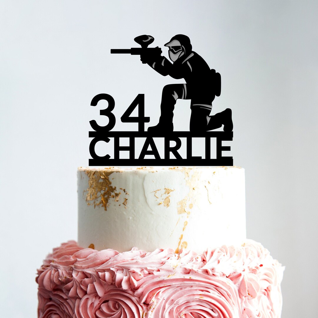 Paintball Birthday Cake Topper,paintball Party Birthday Cake Topper ...