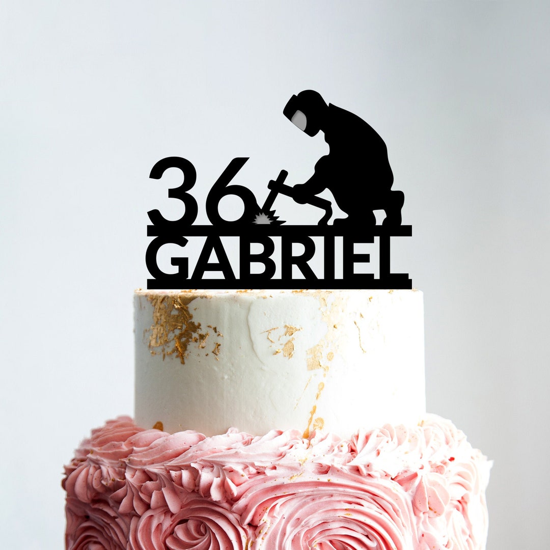 Custom Welder Birthday Cake Topper,welder Cake Topper Birthday,welder ...