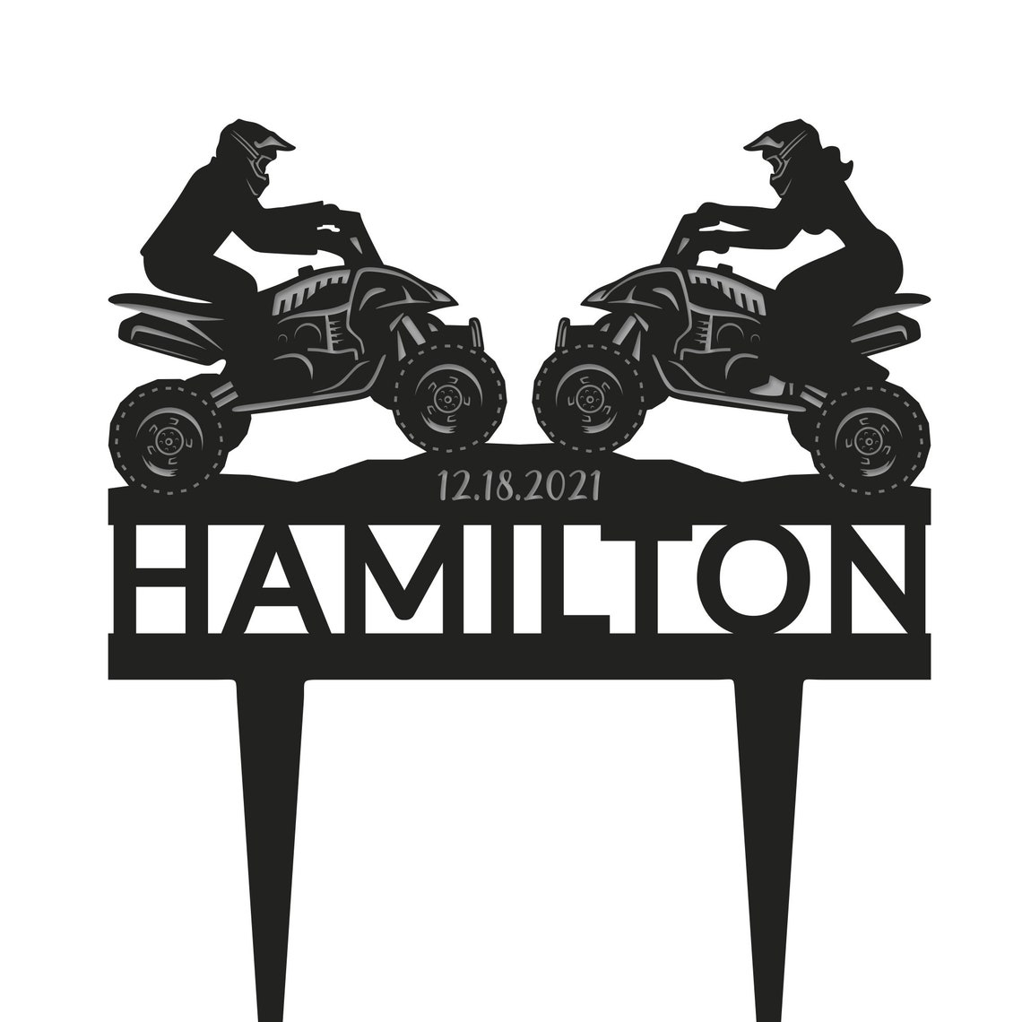 Atv cake topper weddingfour wheeler couple cake toppercustom | Etsy